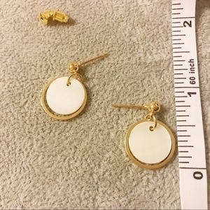Jewelry | Round Shell With Golden Circle Earrings | Poshmark